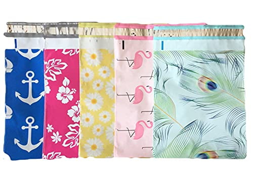 Designer Poly Mailers 10x13 : Peacock, Nautical, Flamingo, Daisy, Pink ...