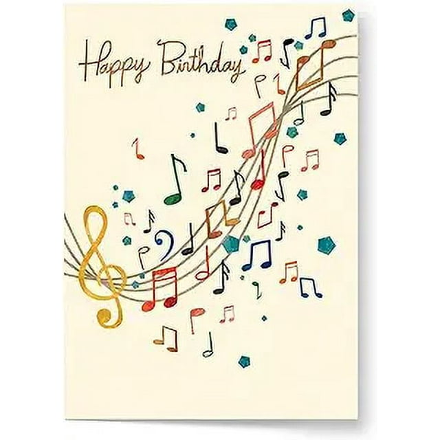 Designer Pop, Birthday Pop Up Greeting Card – Music Note Art Design and ...