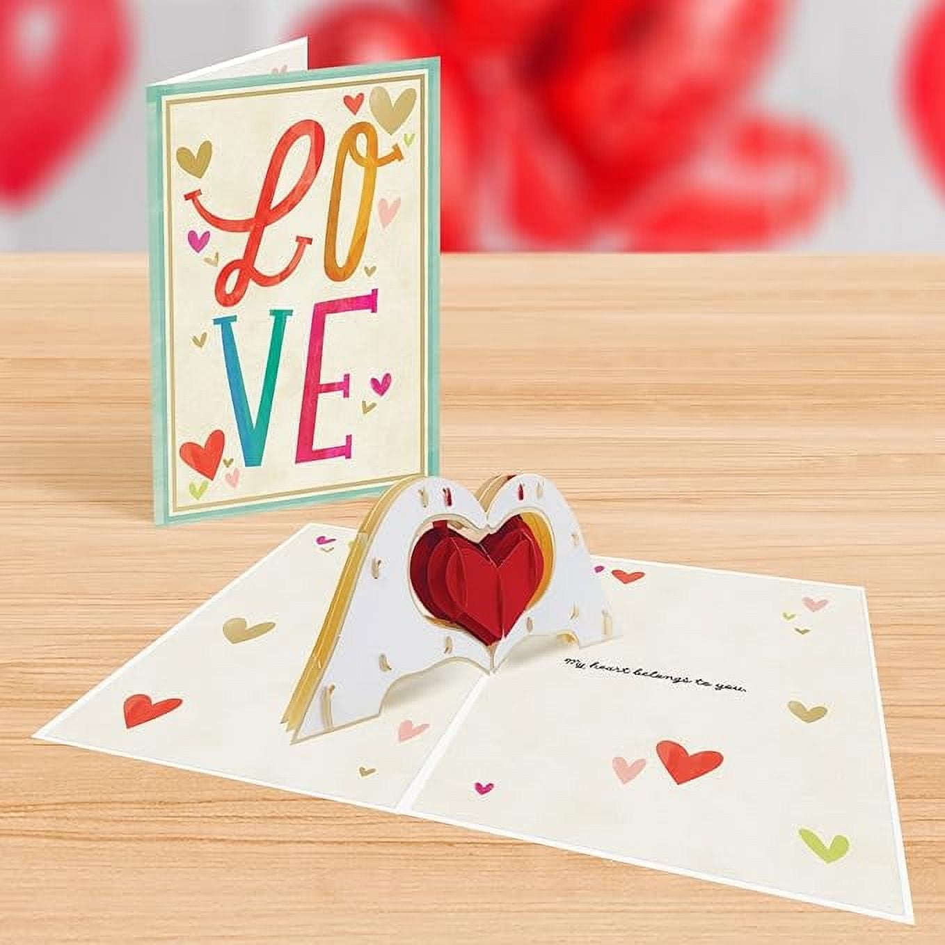 Designer Pop, Love Pop Up Greeting Card – ‘LOVE” 3-D Hand Heart Gesture ...