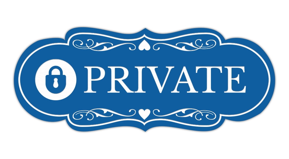 Designer Private (Lock) Sign (Blue) - Large - Walmart Business Supplies