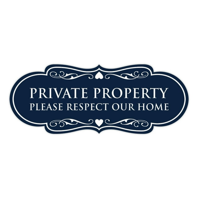 Designer Private Property Please Respect Our Home Sign (Navy Blue ...