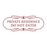 Designer Private Residence Do Not Enter Sign (White/Red) - Small ...