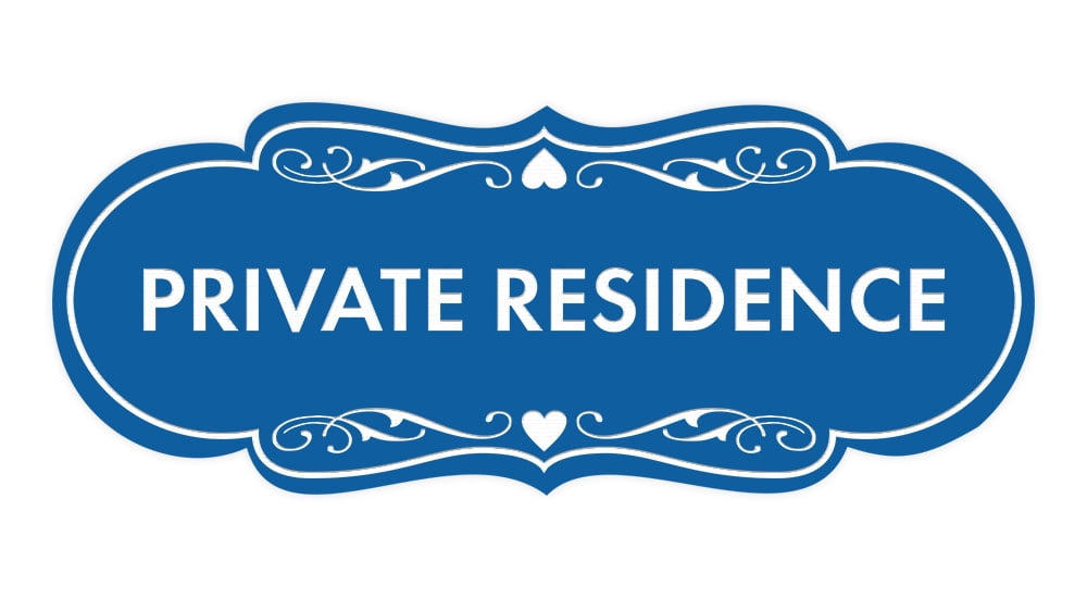 Designer Private Residence Sign (Blue) - Medium - Walmart.com