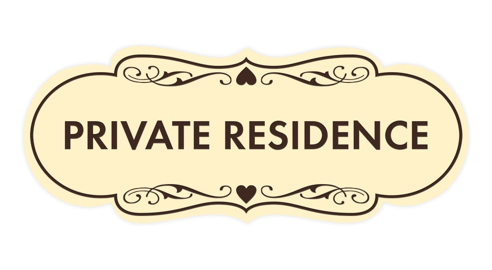 Designer Private Residence Sign (Ivory/Dark Brown) - Large - Walmart.com