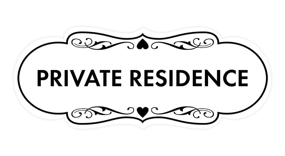 Designer Private Residence Sign (White) - Large - Walmart.com