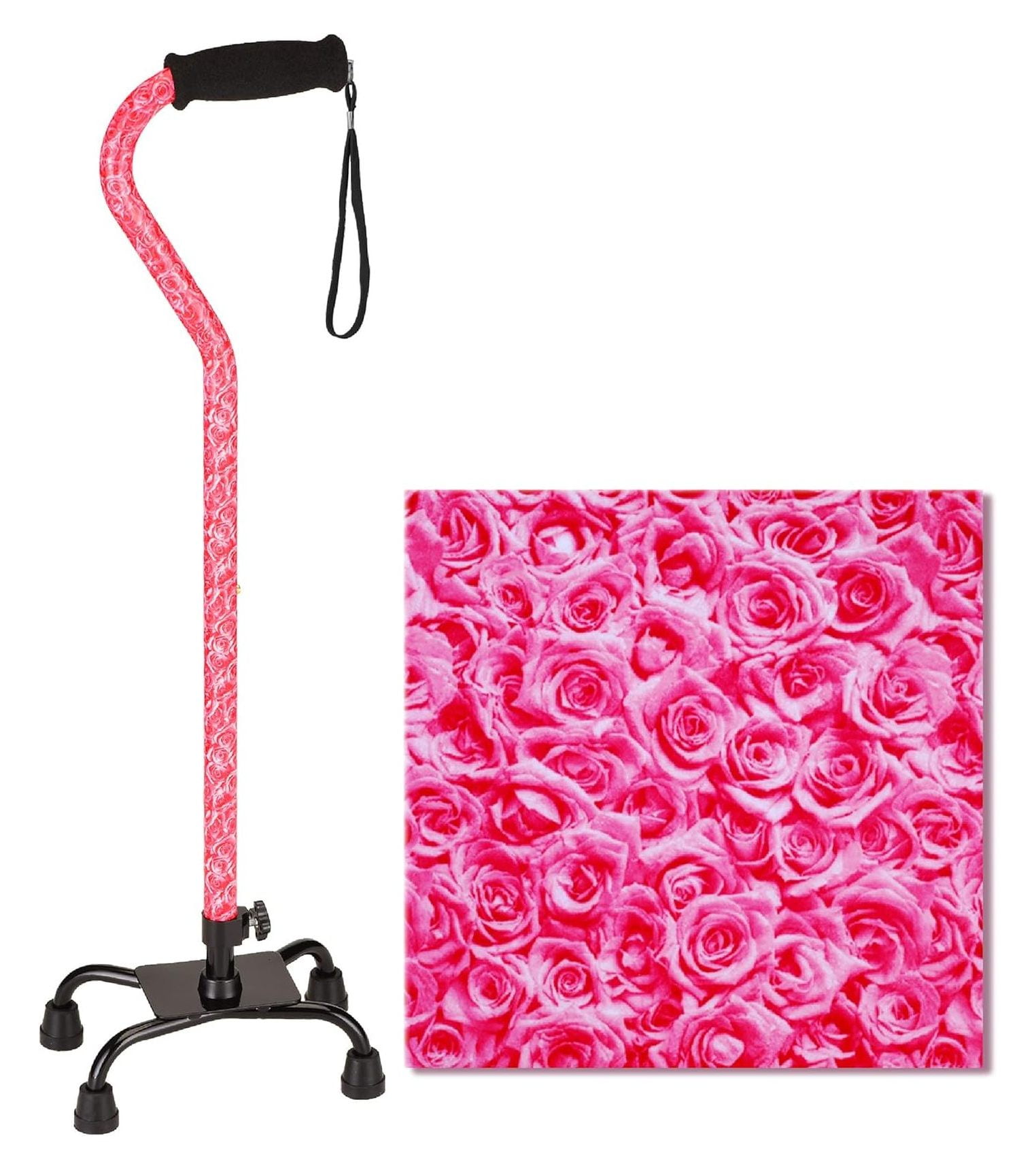 Designer Quad Cane, Lightweight Four Legged Cane with Soft Grip Handle ...