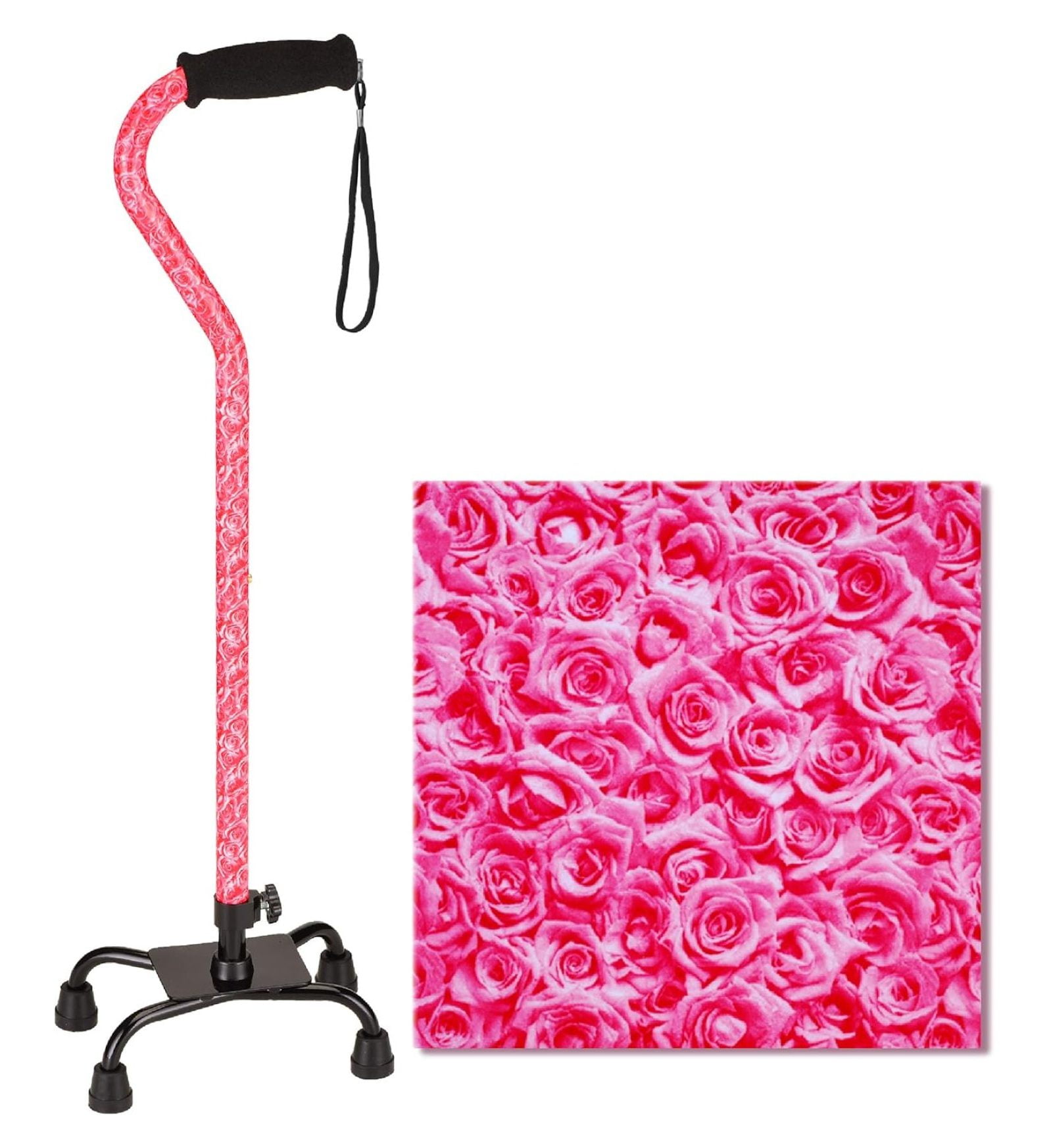 Designer Quad Cane, Lightweight Four Legged Cane with Soft Grip Handle ...