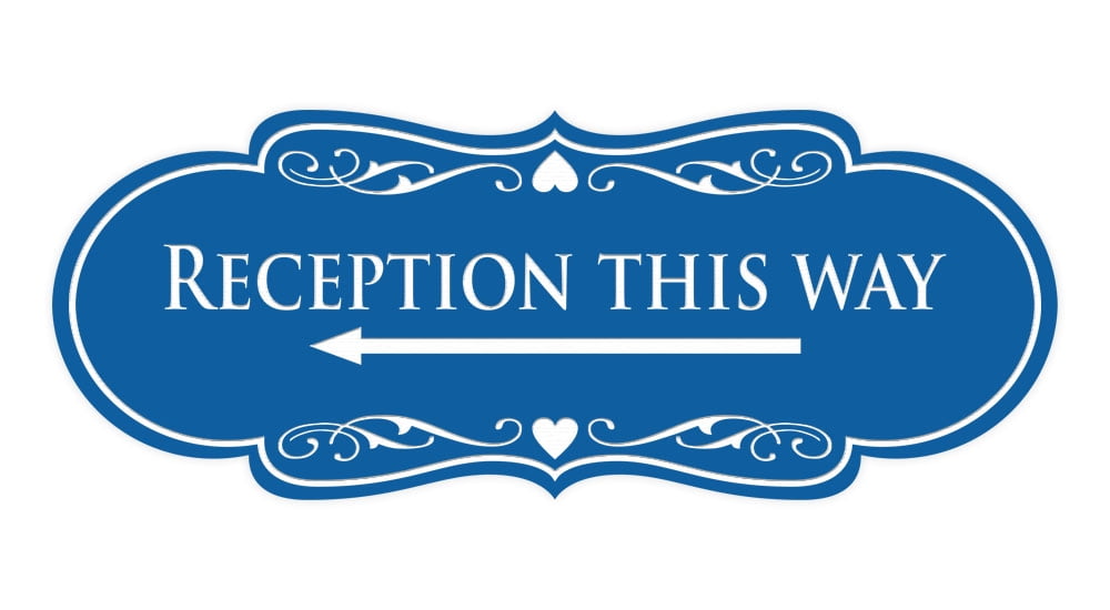 Designer Reception This Way Left Arrow Sign (Blue) - Large - Walmart.com