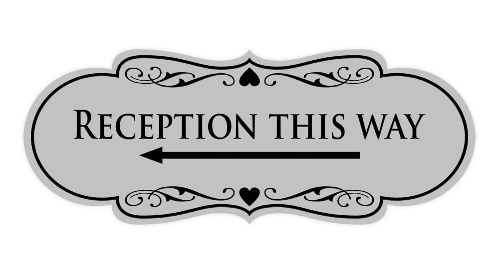 Designer Reception This Way Left Arrow Sign (Lt Gray) - Large - Walmart.com