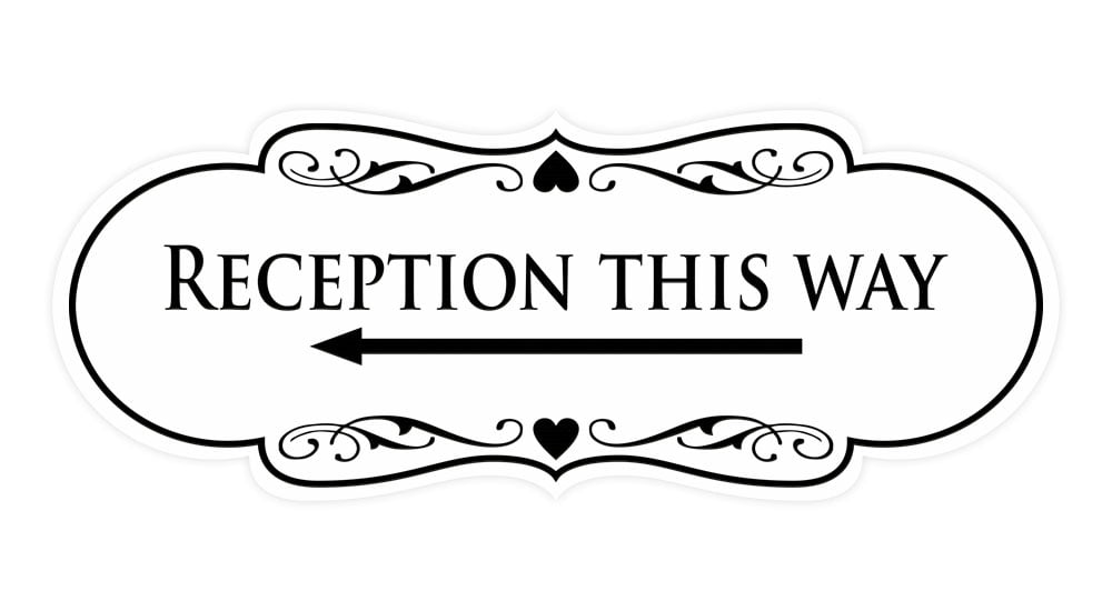 Designer Reception This Way Left Arrow Sign (White) - Small - Walmart.com