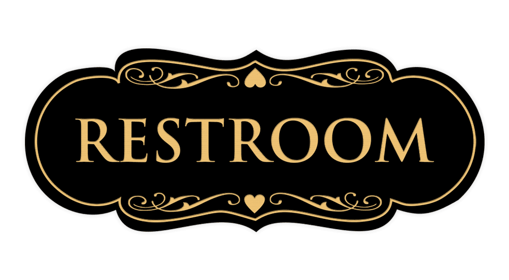 Designer Restroom Sign - Black / Gold - Large - Walmart.com