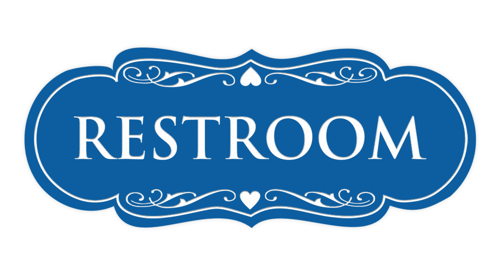 Designer Restroom Sign - Blue - Large - Walmart.com