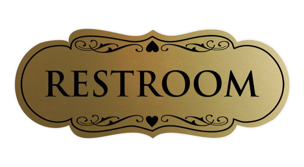 Designer Restroom Sign - Brushed Gold - Small - Walmart.com