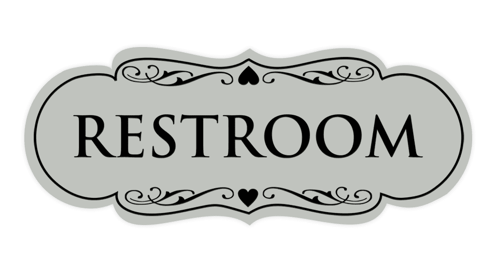 Designer Restroom Sign - Lt Gray - Large - Walmart.com