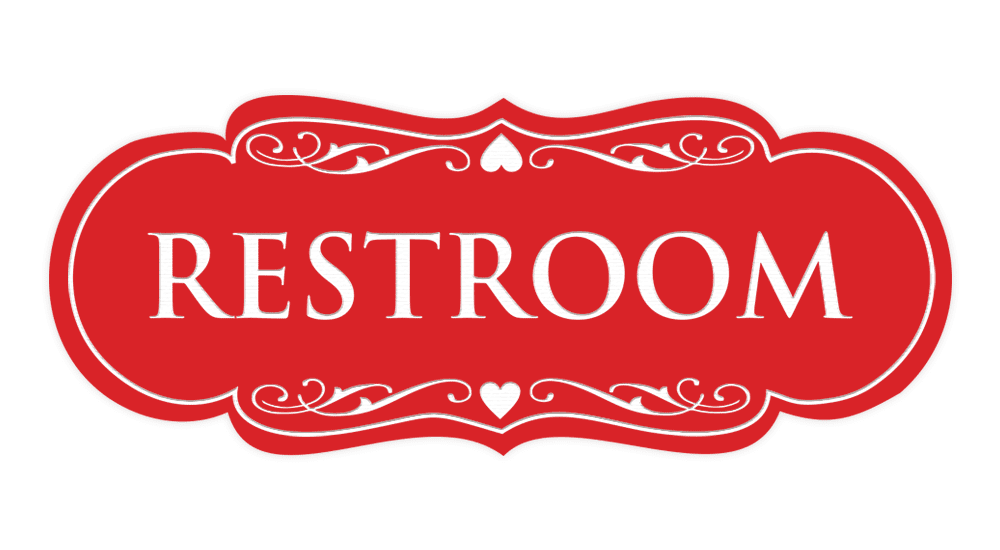 Designer Restroom Sign -Red - Medium - Walmart.com