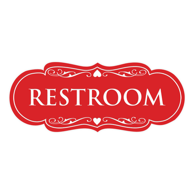 Designer Restroom Sign -Red - Small - Walmart.com