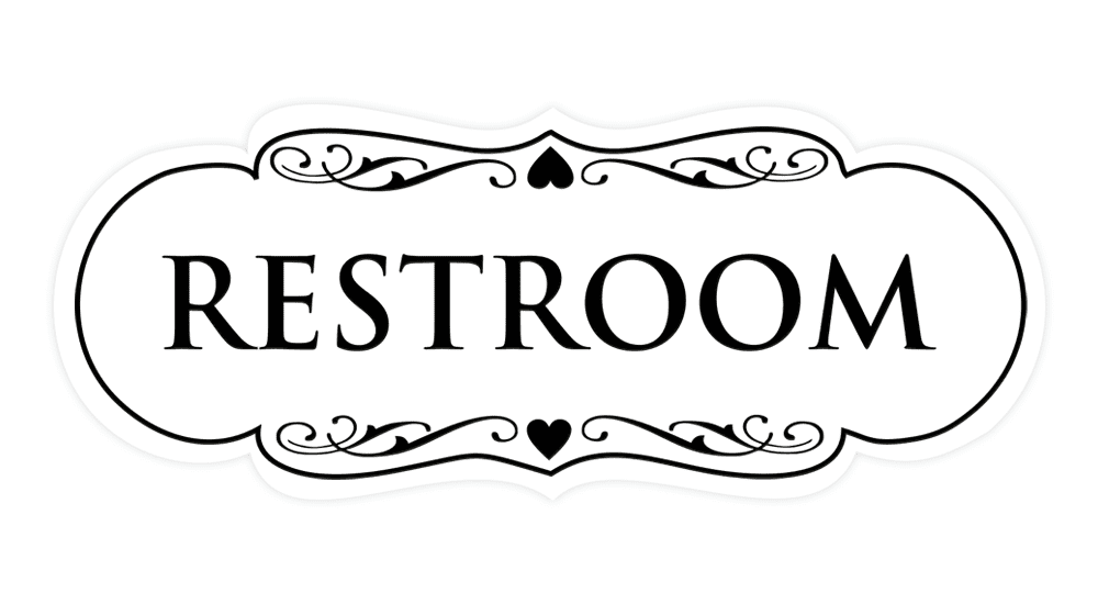 Designer Restroom Sign - White - Large - Walmart.com