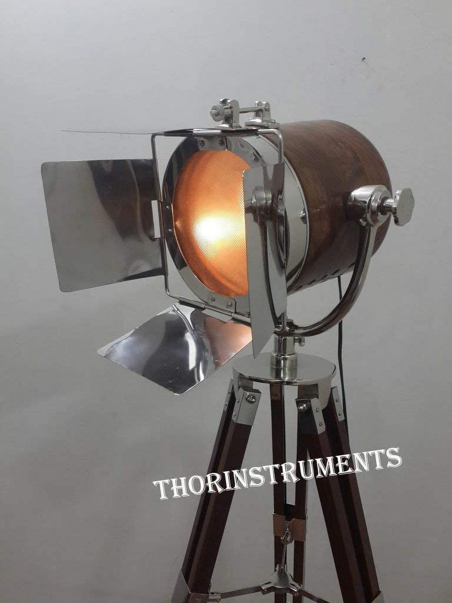 Designer Royal Nautical Wooden Spot Light Flap Chrome finish Tripod ...