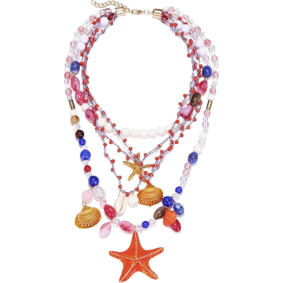 Designer Seashell Starfish Necklace,Novelty Ocean Style Necklace for ...
