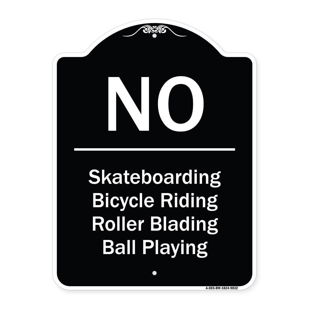 SignMission Designer Series Sign - No - Bicycle Riding, Roller Blading ...