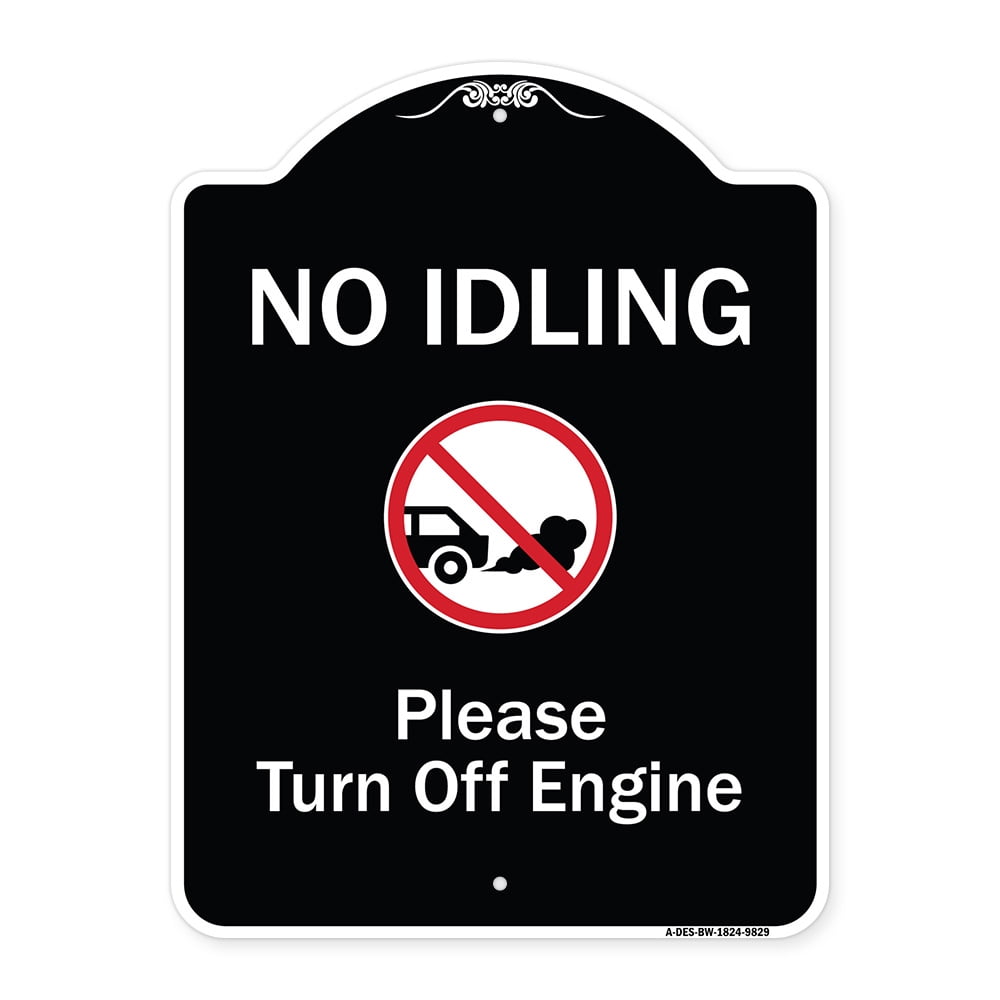 SignMission Designer Series Sign - No Idling, Please Turn Off Engine ...