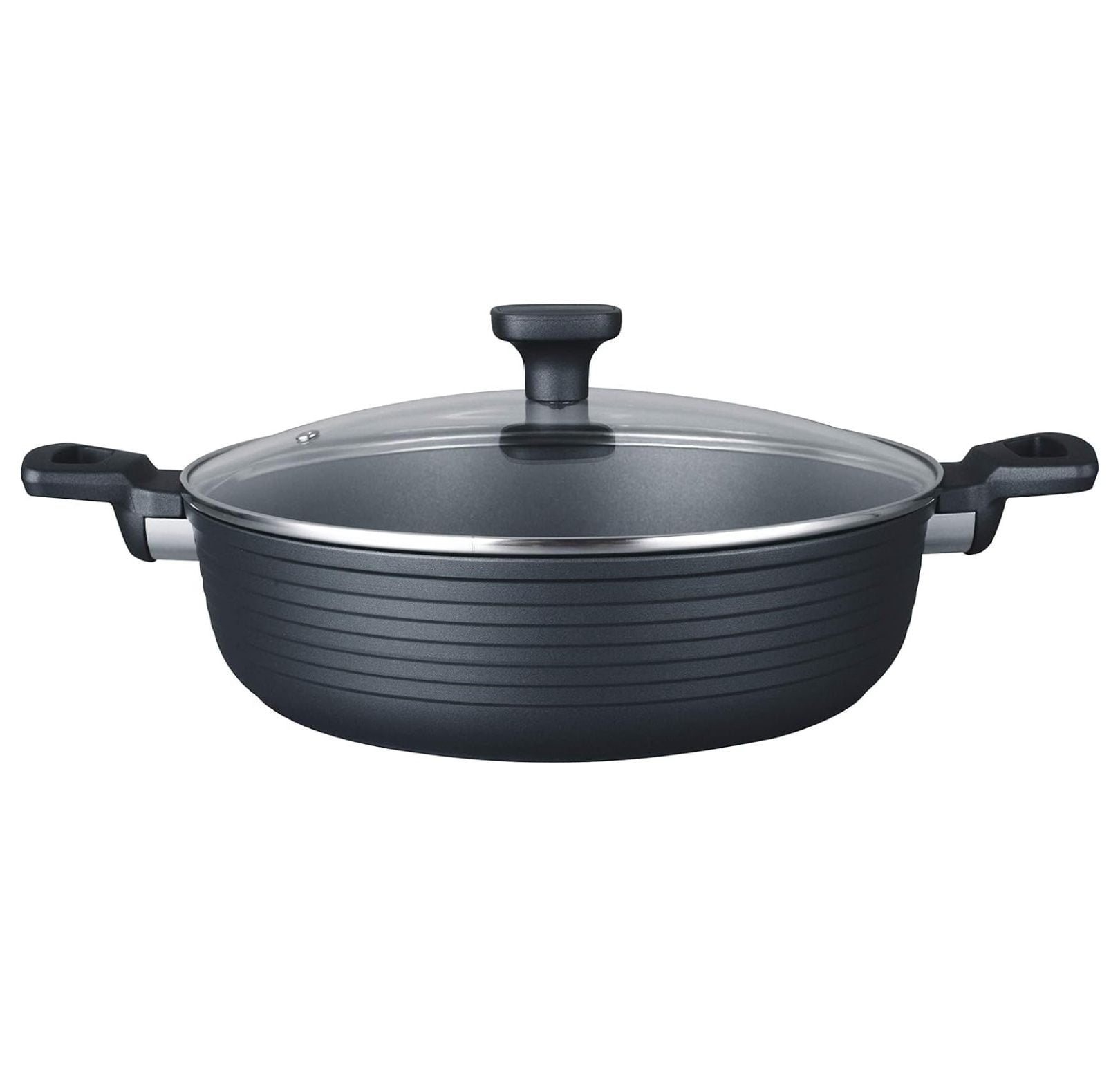 Designer Series Non-Stick Cast Aluminum Saute Pan with Glass Lid, 11 ...