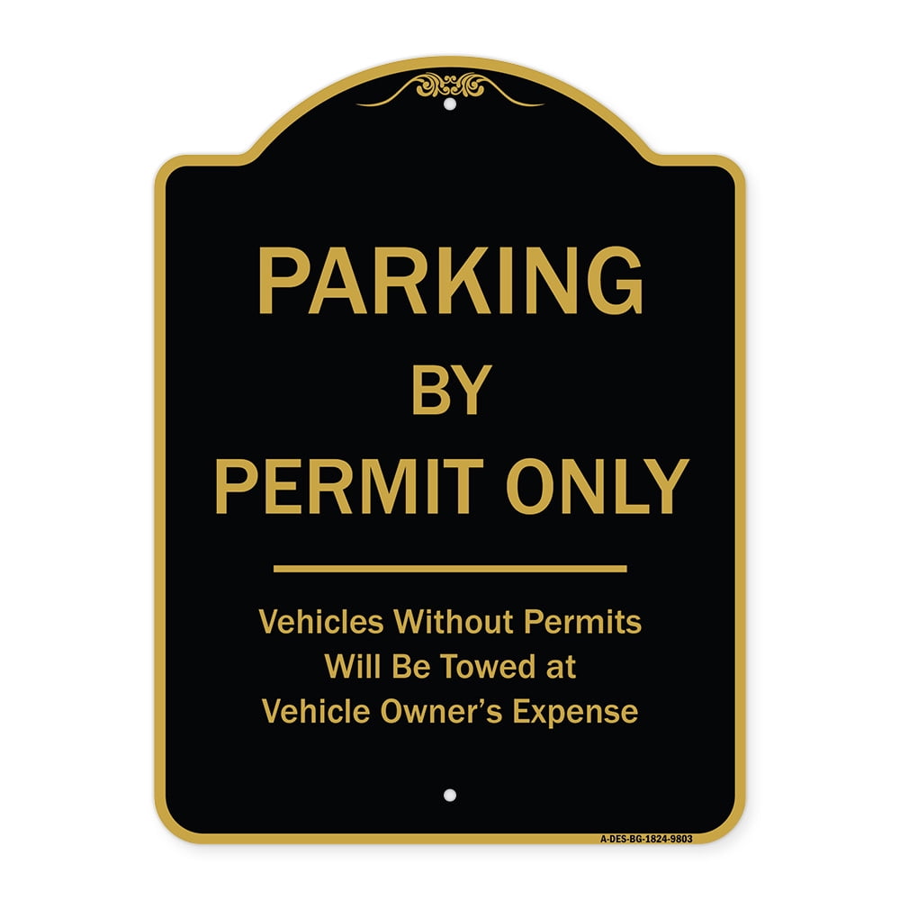 SignMission Designer Series Sign - Parking By Permit Only Vehicles ...