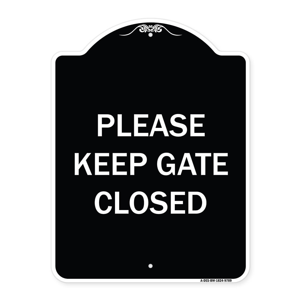 SignMission Designer Series Sign - Please Keep Gate Closedplease Keep ...