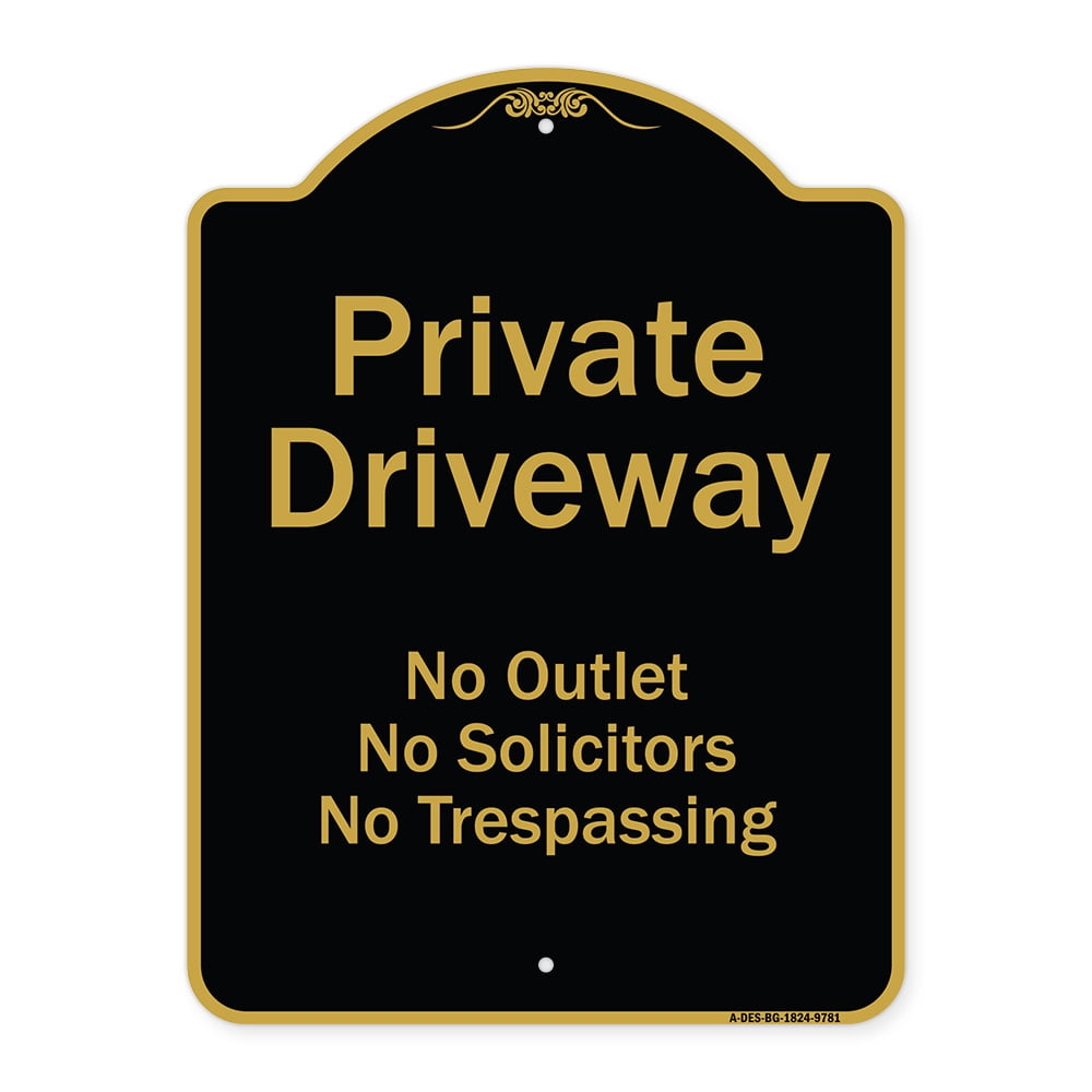 SignMission Designer Series Sign - Private Driveway No Outlet ...