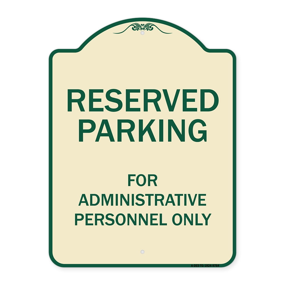SignMission Designer Series Sign - Reserved Parking For Administrative ...