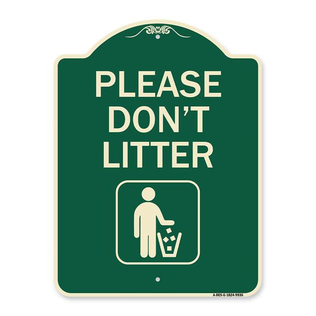 Designer Series Sign - Please Dont Litter - Walmart.com