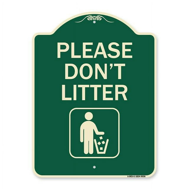 Designer Series Sign - Please Dont Litter - Walmart.com