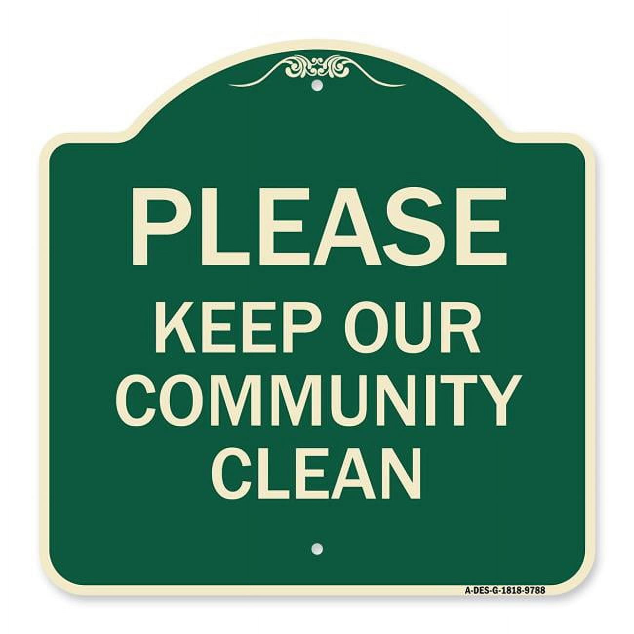 Designer Series Sign - Please Keep Our Community Clean - Walmart.com