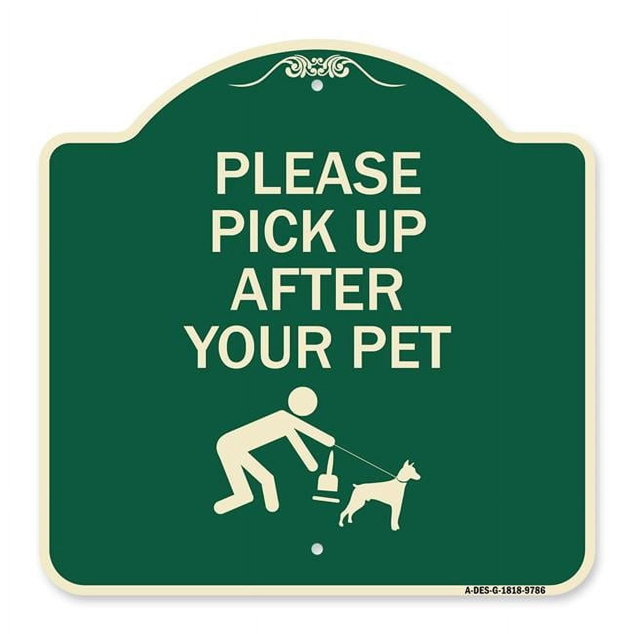 Designer Series Sign - Please Pick Up After Your Pet - Walmart.com