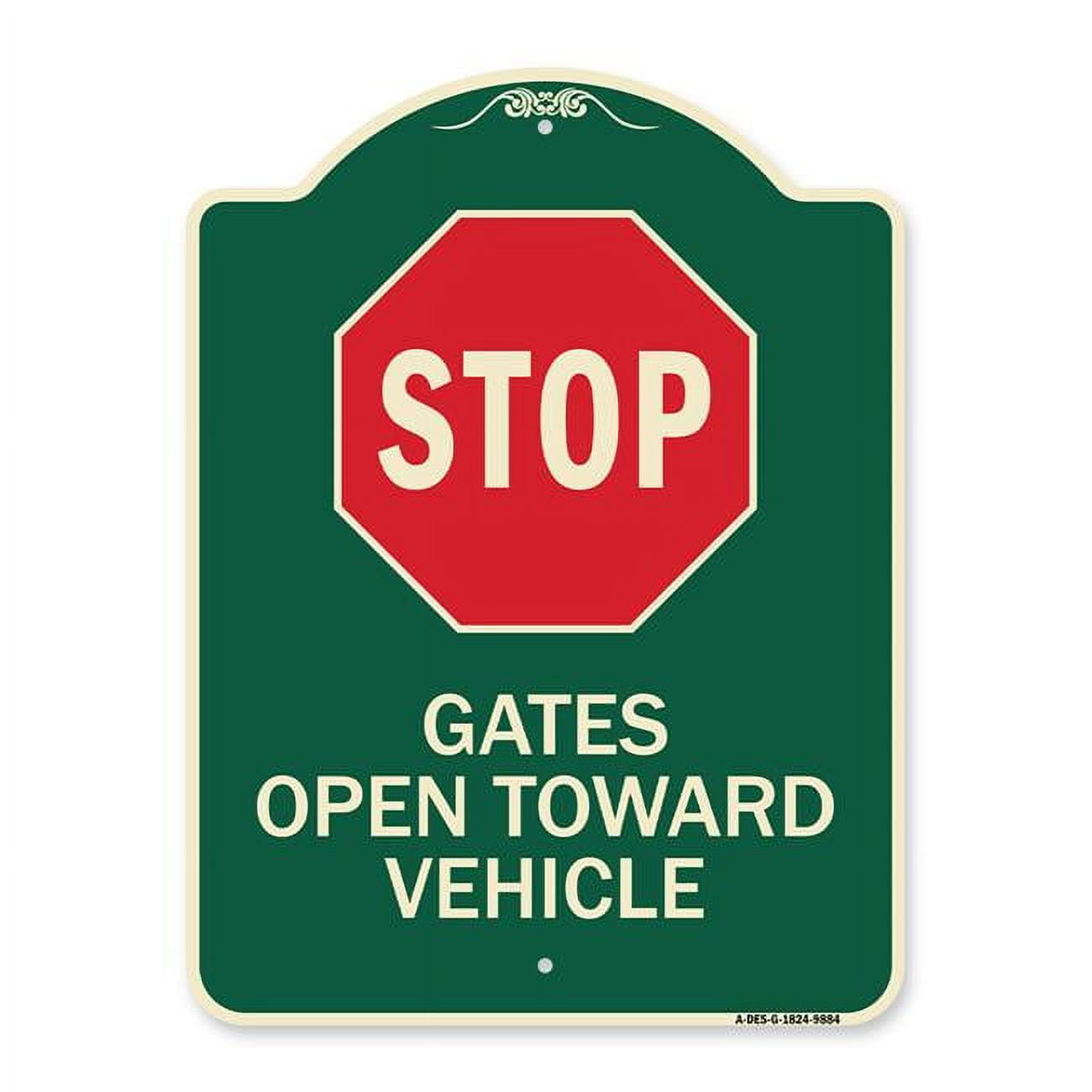 Designer Series Sign - Stop , Gates Open Toward Vehicle - Walmart.com