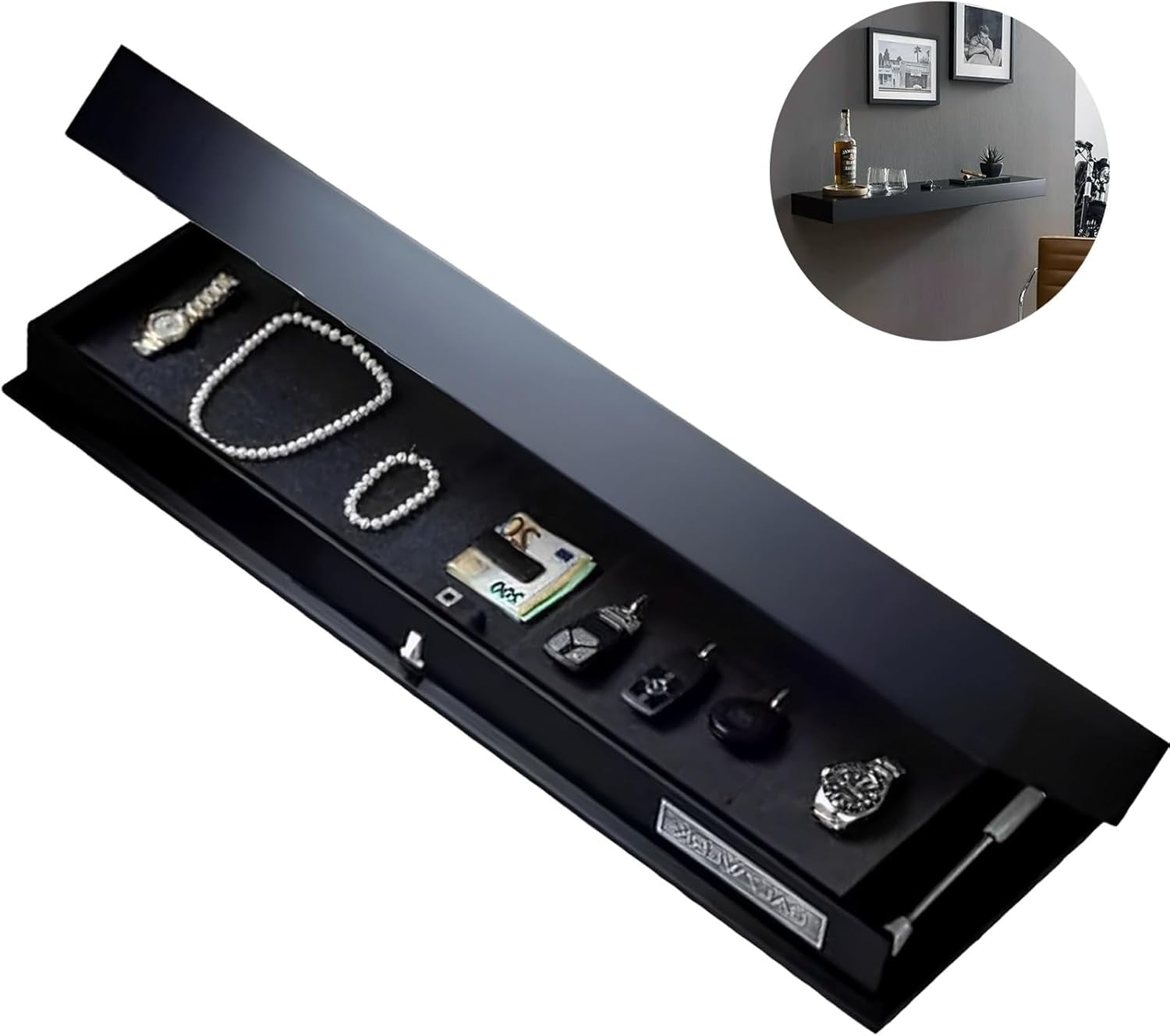 Designer Shelf with Secret Compartment, Concealed Floating Shelf, Wall ...