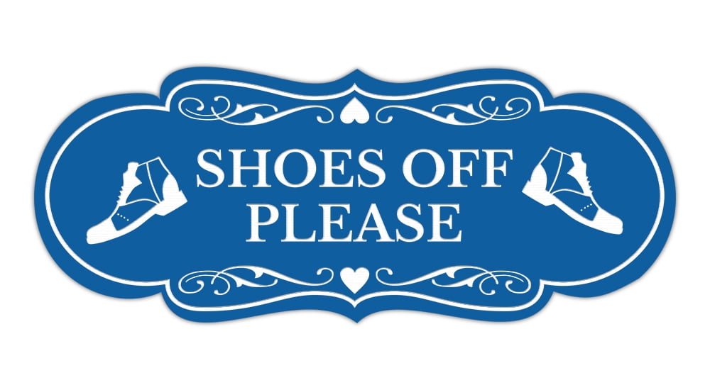 Designer Shoes Off Please (Boots) Sign (Blue) - Small - Walmart.com