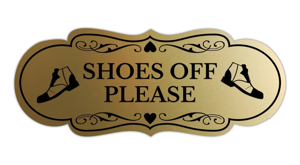 Designer Shoes Off Please (Boots) Sign (Brushed Gold) - Large - Walmart.com