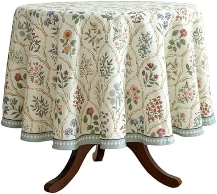 Designer Small Round Tablecloth,Western Linen Colorful Floral Indoor ...