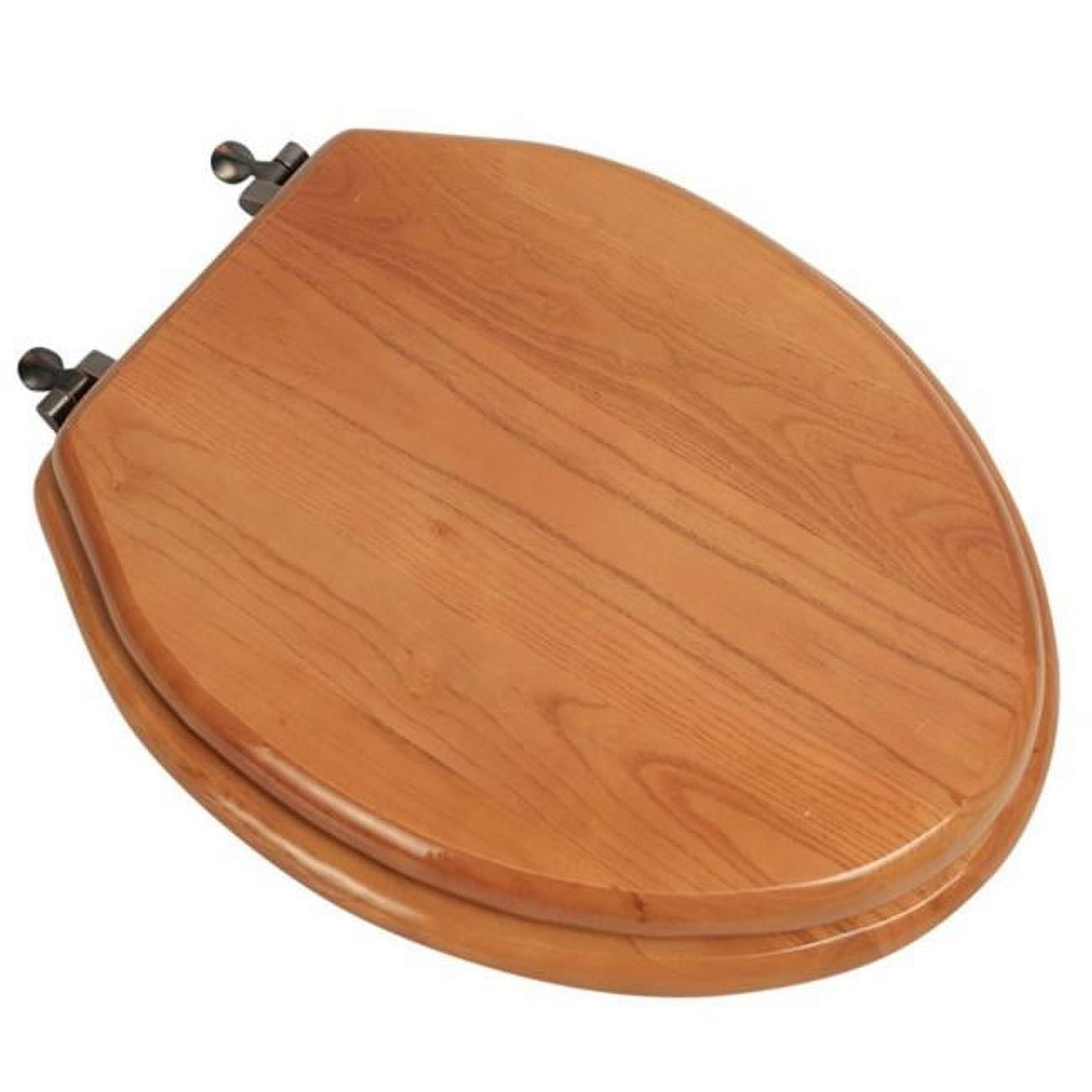 Designer Solid Elongated Oak Wood Toilet Seat with Oil Rubbed Bronze ...