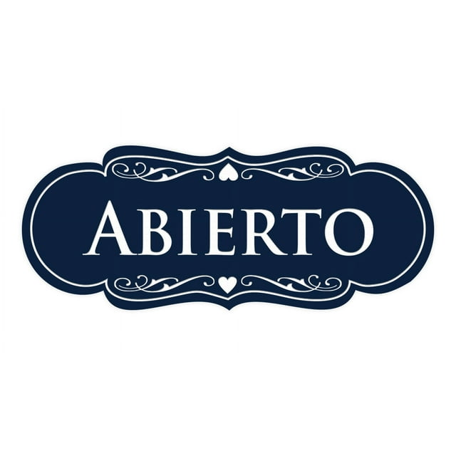 Designer Spanish Abierto Sign (Navy Blue / White) - Medium - Walmart.com
