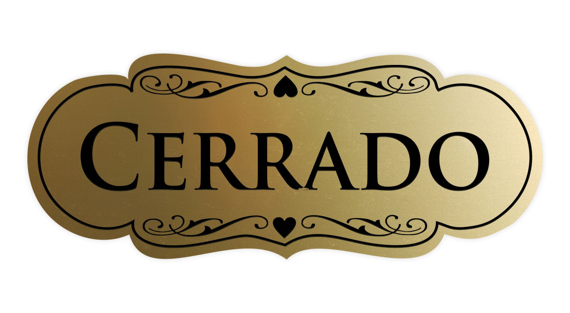 Designer Spanish Cerrado Sign (Brushed Gold) - Large - Walmart.com