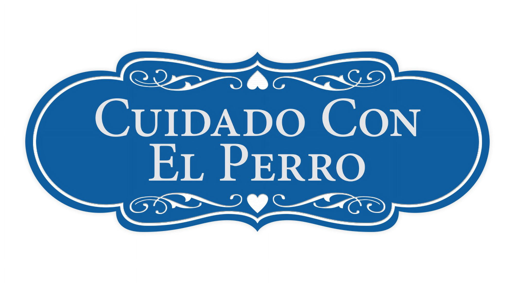 Designer Spanish Cuidado Con El Perro Sign (Blue) - Large - Walmart.com