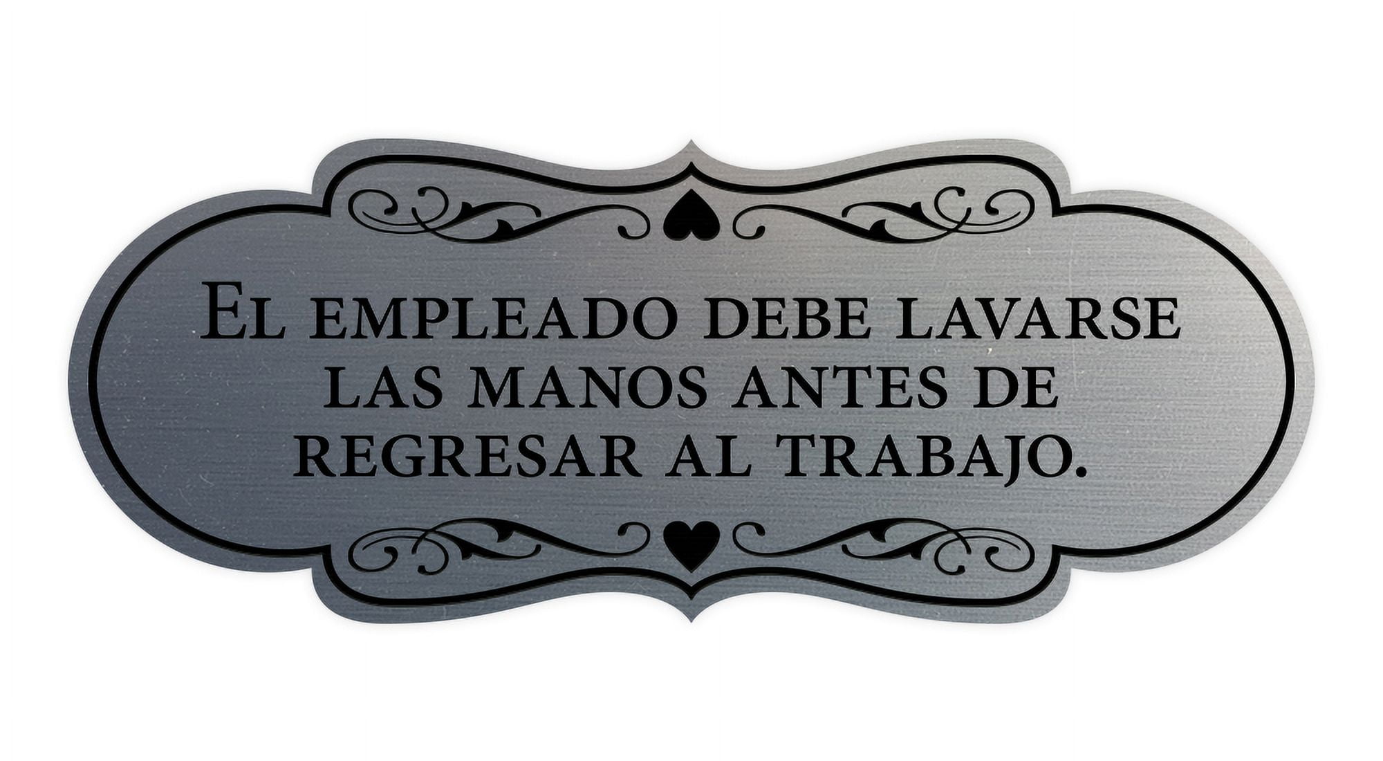 Designer Spanish El empleado debe lavarse las manos antes de regresar ... Designer Spanish El empleado debe lavarse las manos antes de regresar ...