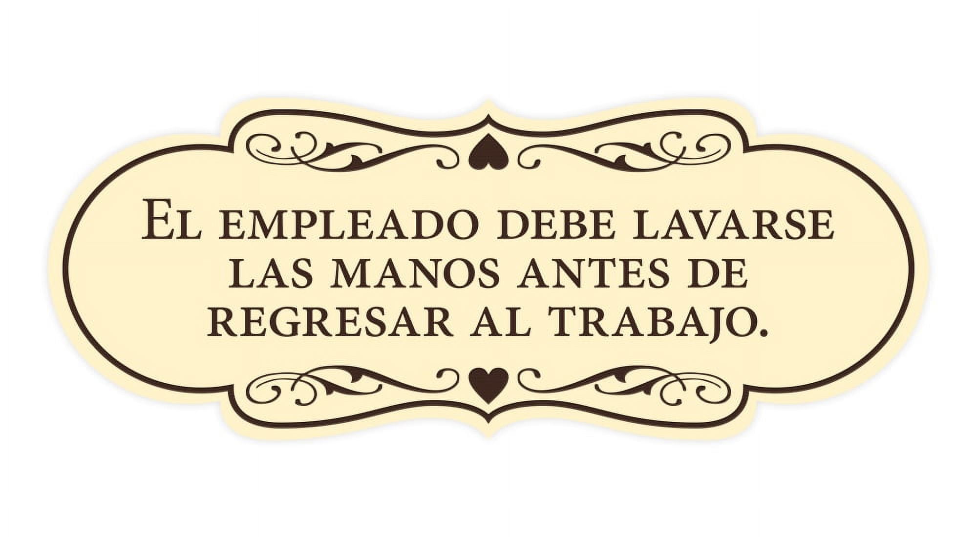 Designer Spanish El empleado debe lavarse las manos antes de regresar ... Designer Spanish El empleado debe lavarse las manos antes de regresar ...