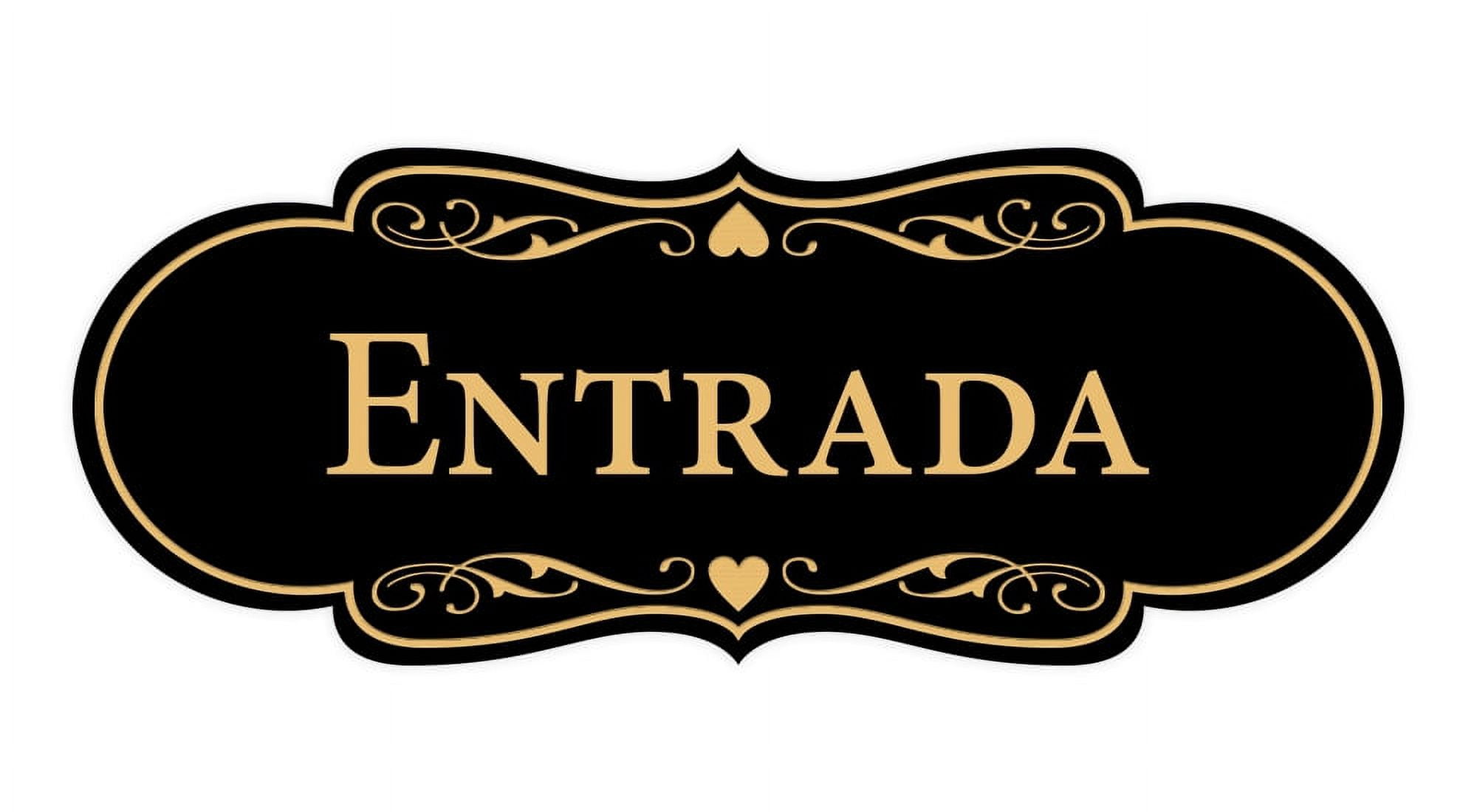 Designer Spanish Entrada Sign (Black Gold) - Large - Walmart.com