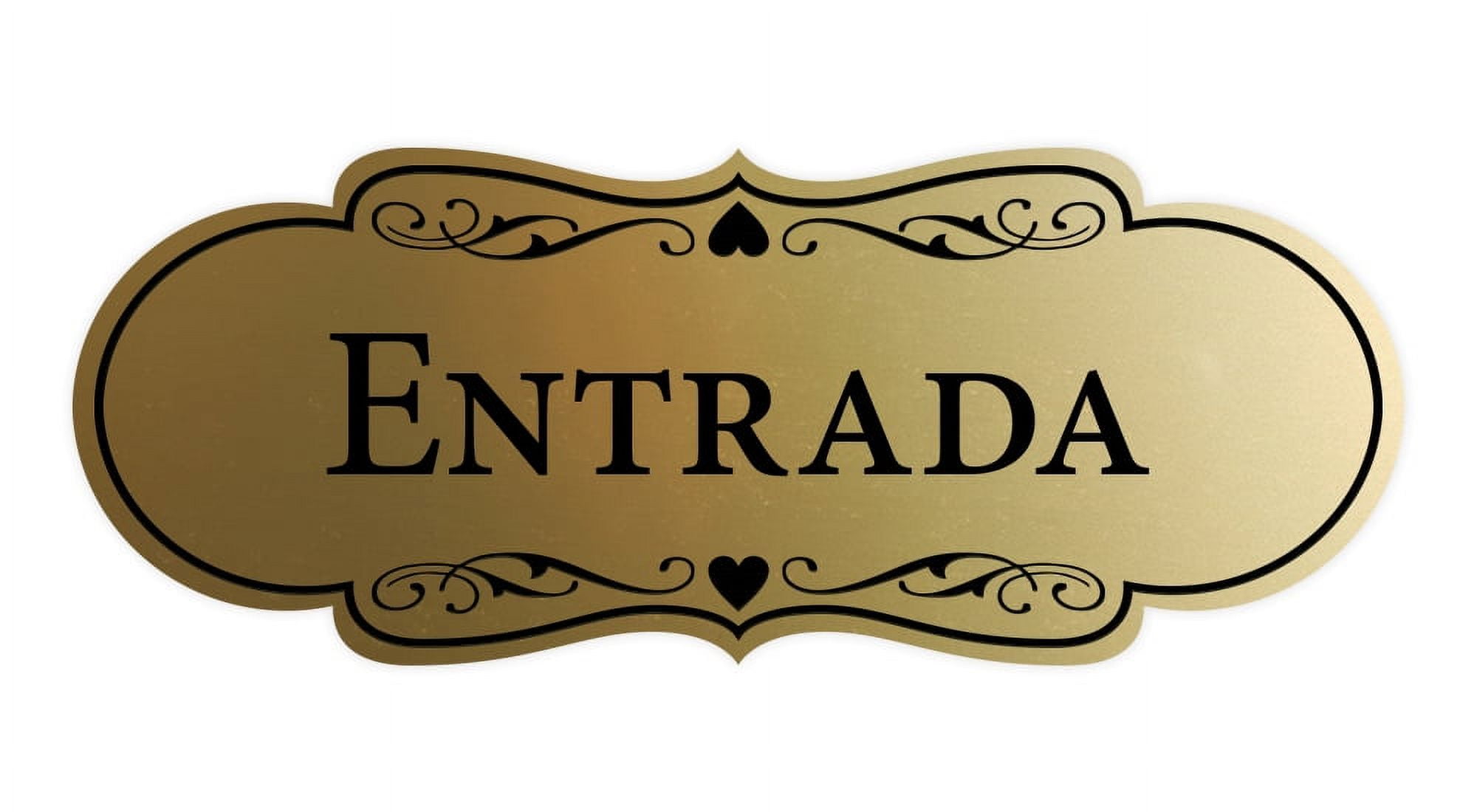 Designer Spanish Entrada Sign (Brushed Gold) - Small - Walmart.com