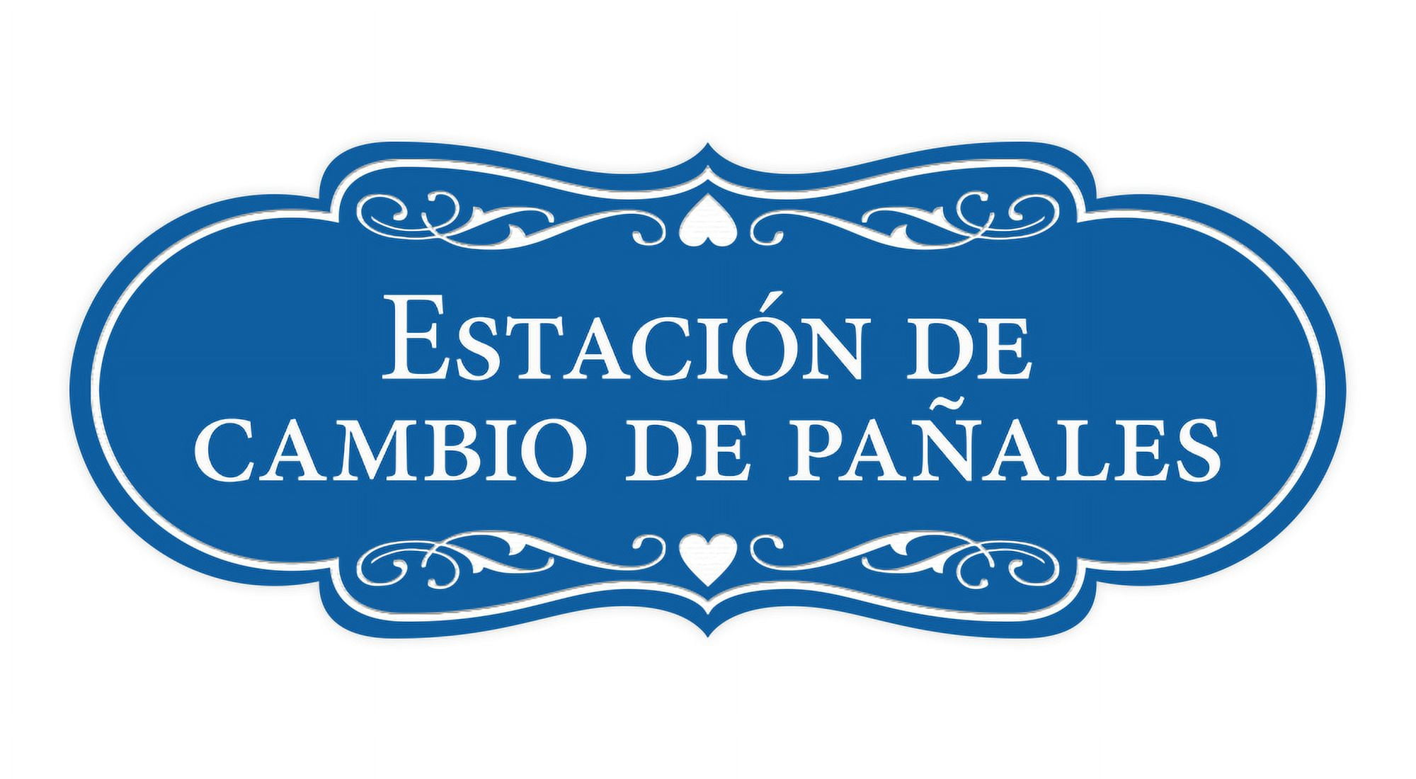 Designer Spanish Estacion de cambio de pa?ales Sign (Blue) - Medium ...