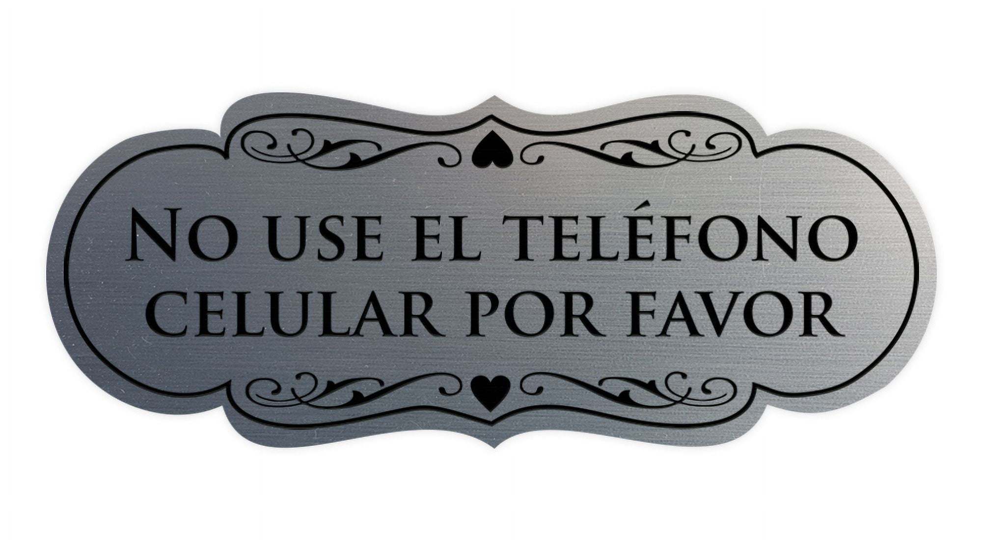 Designer Spanish No use el telefono celular por favor Sign (Brushed ...