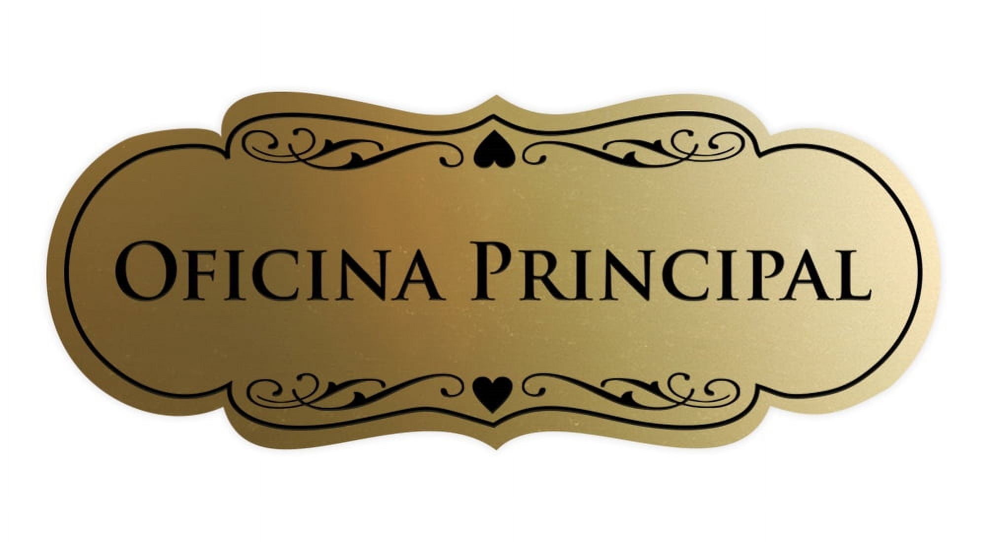 Designer Spanish Oficina Principal Sign (Brushed Gold) - Medium ...